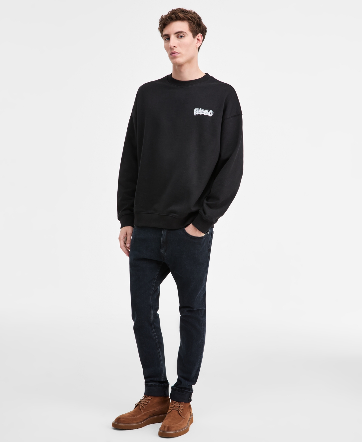 Click here for Hugo Boss Mens Nyrocrew Cotton Logo Crewneck Sweat... prices