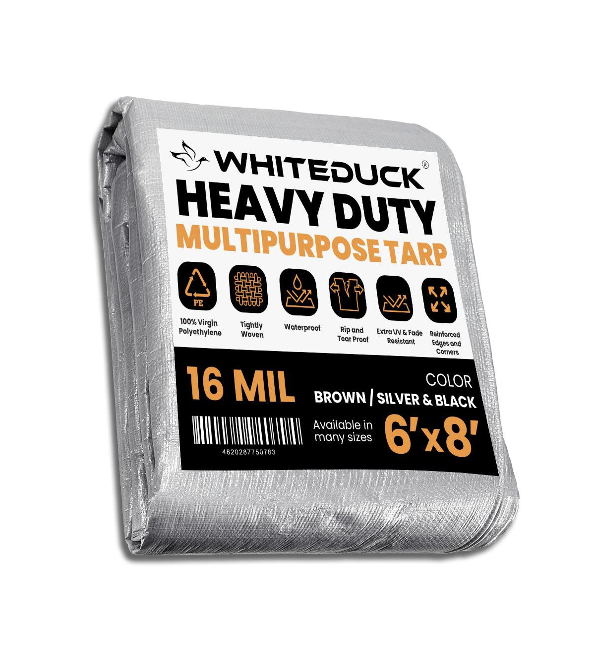 Click here for 8 oz. Poly Tarpaulin 6x8 Brown - Silver and black prices