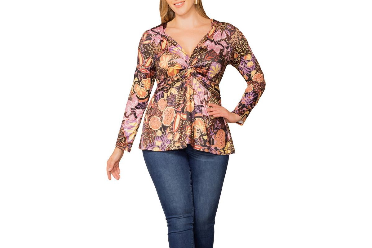 Click here for Kiyonna Womens Plus Size Abigail Long Sleeve Twist... prices
