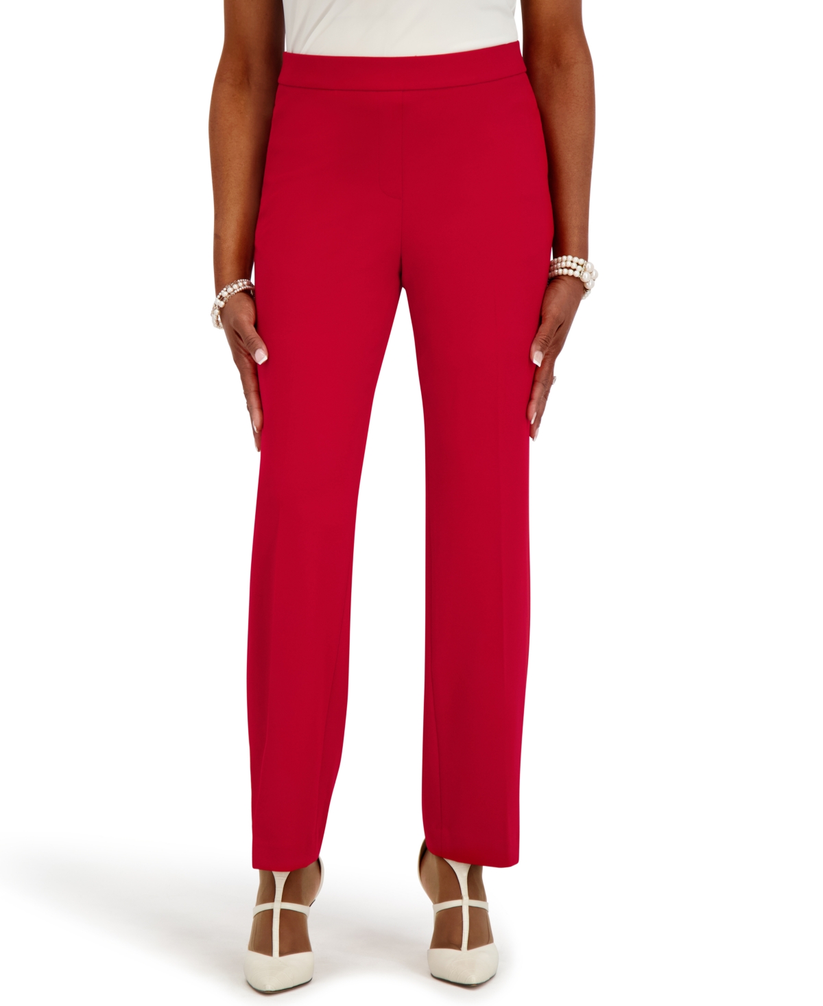 Click here for Kasper Womens Pull-On Trousers - Crimson prices
