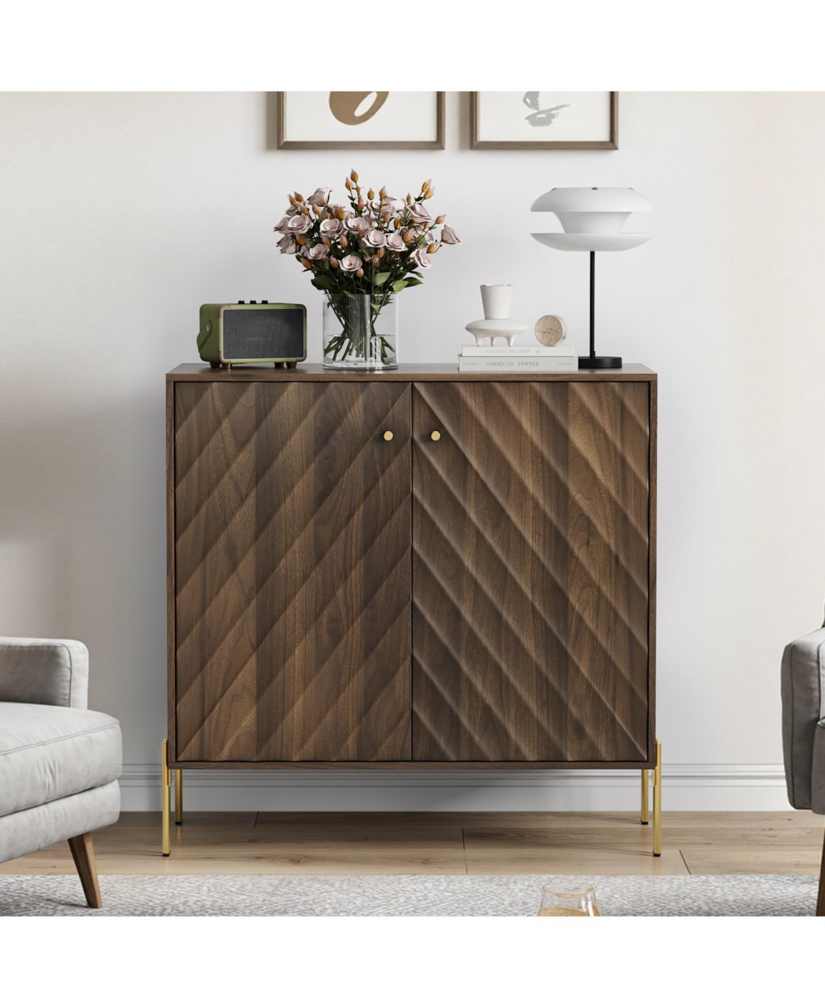 Click here for Streamdale Walnut Mid-Century Modern Sideboard Buf... prices