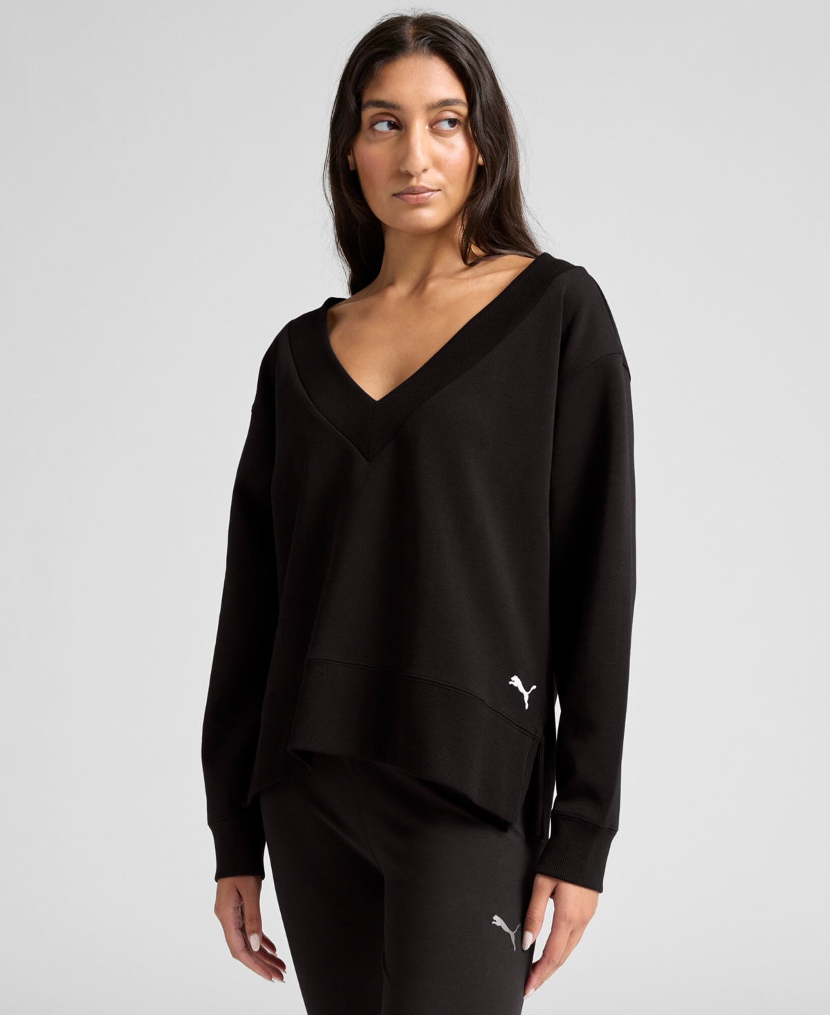 Click here for Puma Womens Essential V-Neck Sweatshirt - Puma Bla... prices