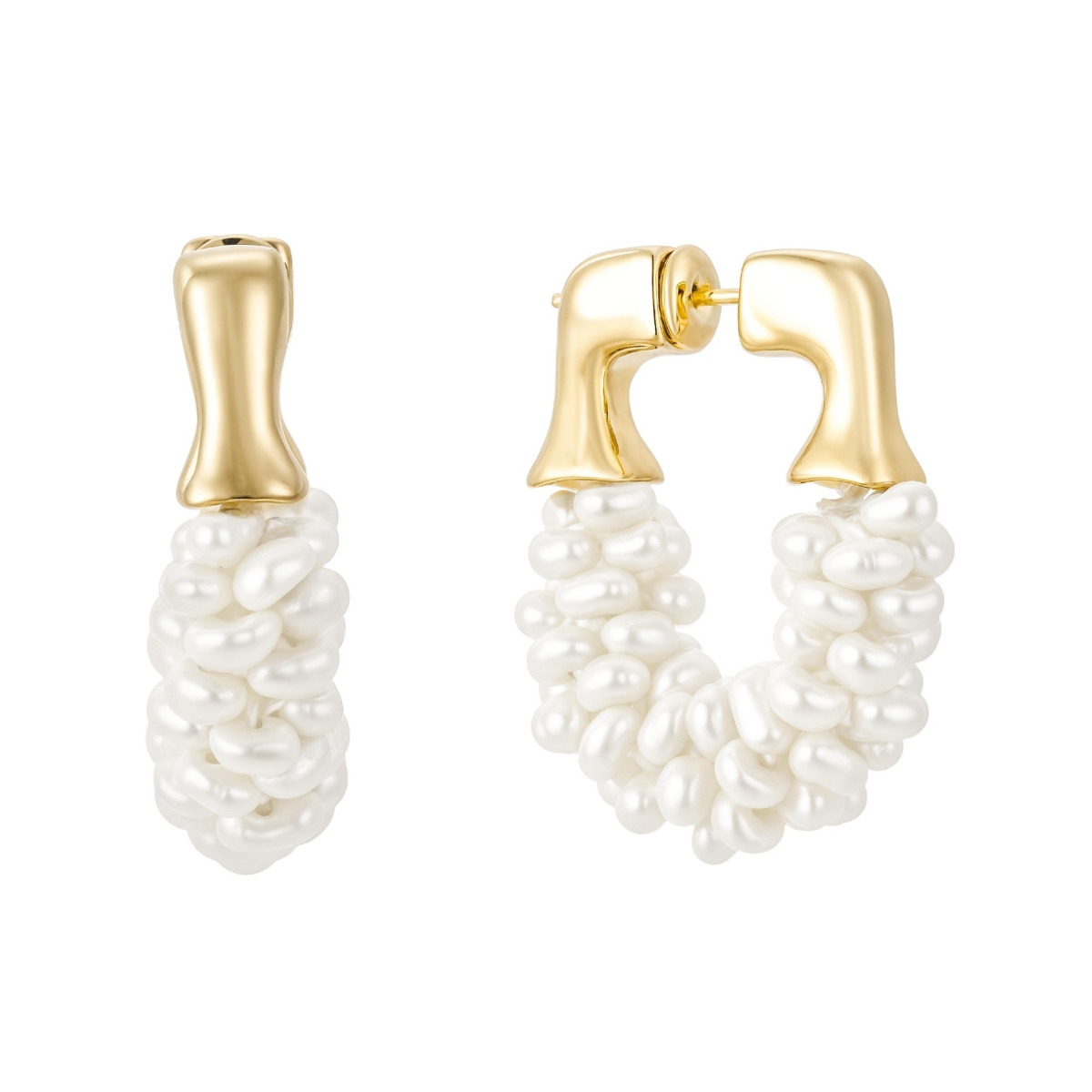 Click here for Untamed Petals Chateau Pearl Hoops - Gold prices