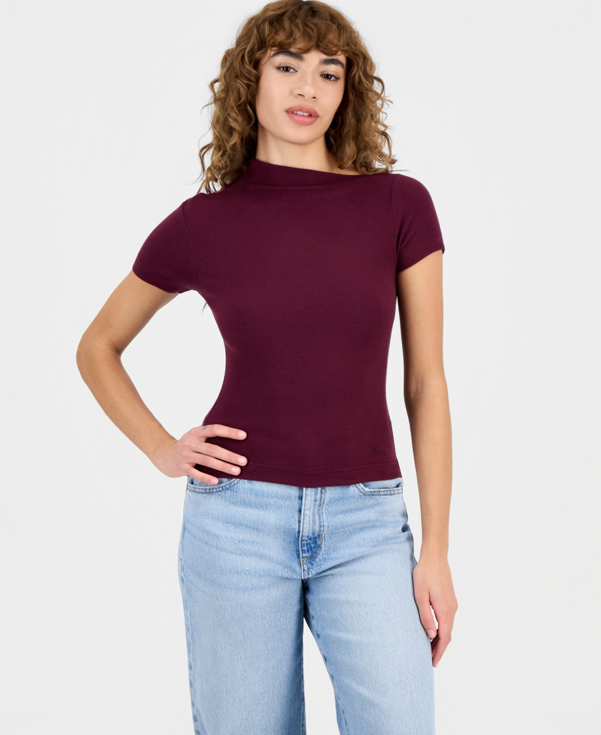 Click here for Guess Womens Short-Sleeve Asymmetric-Neck Damiana... prices