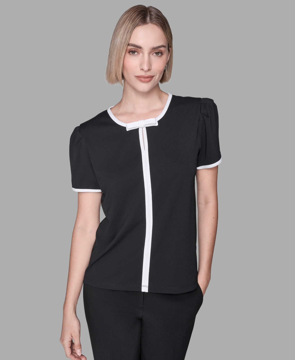 Click here for Karl Lagerfeld Paris Womens Short-Sleeve Contrast... prices