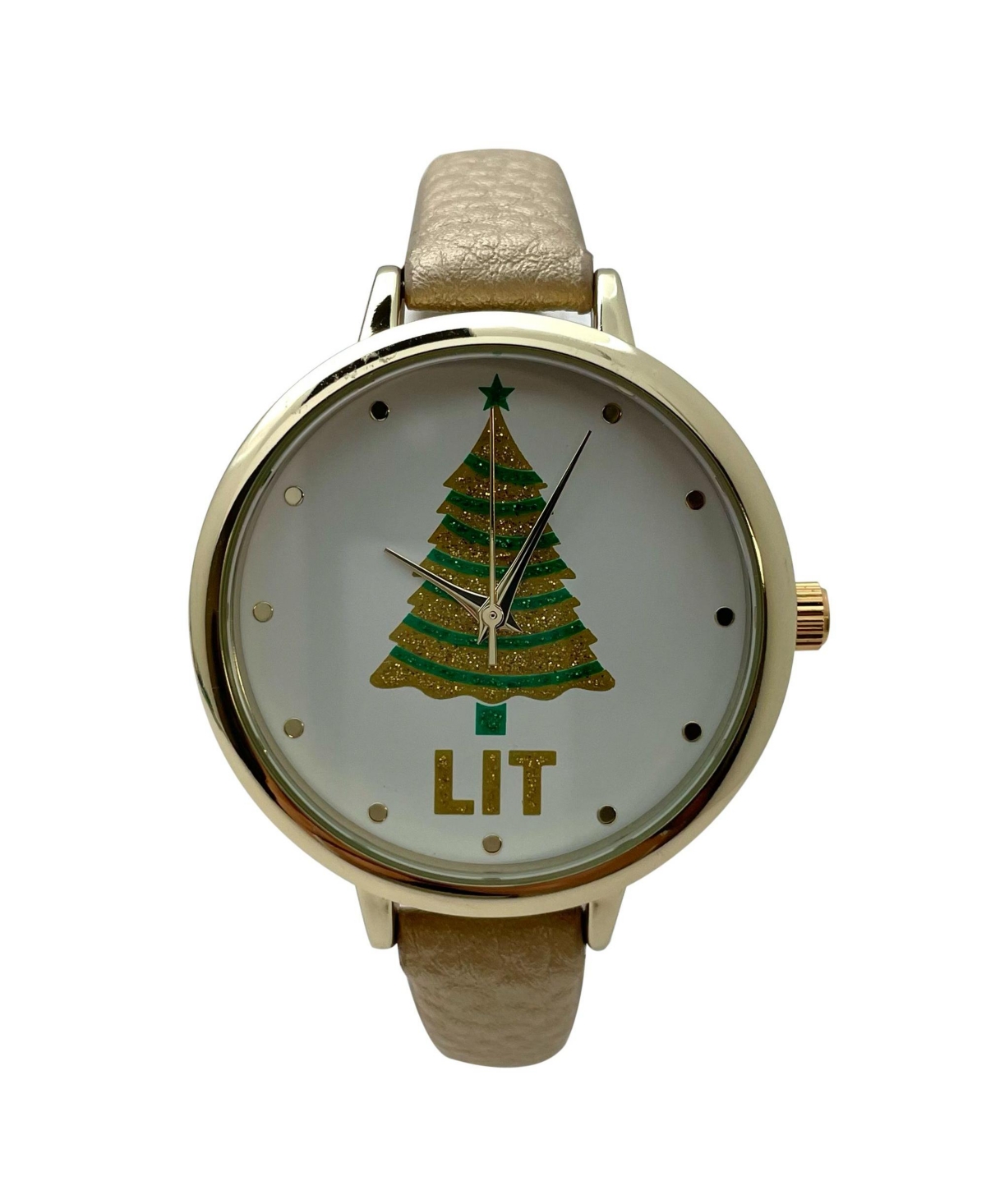 Click here for Olivia Pratt Gold Faux Leather Christmas Themed Wo... prices