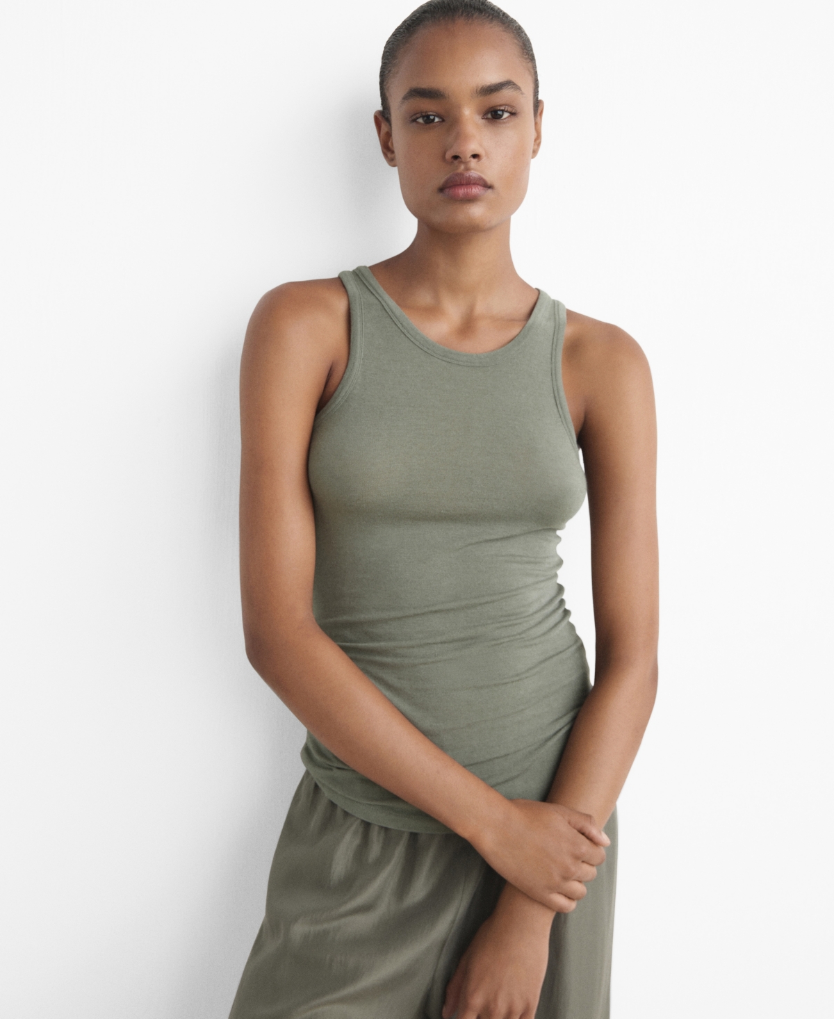 Click here for Mango Womens Cashmere Pajama Top - Green prices