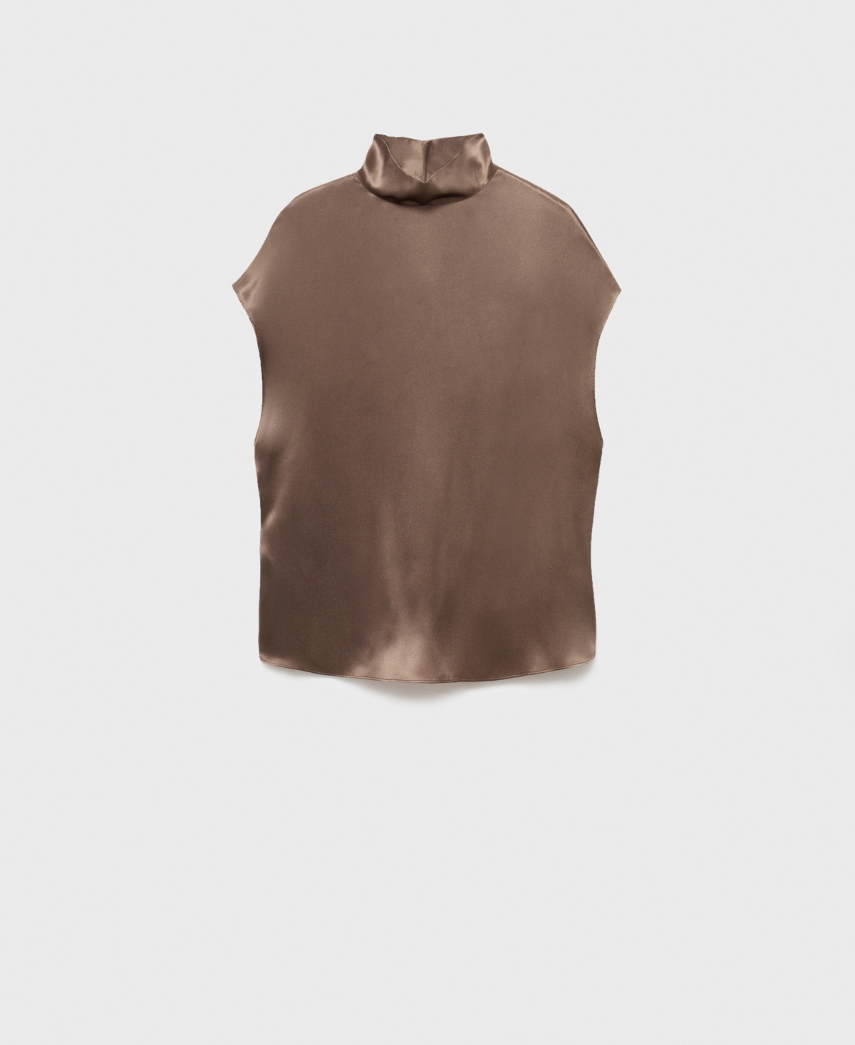Click here for Mango Womens Silk Satin Turtleneck Blouse - Medium... prices