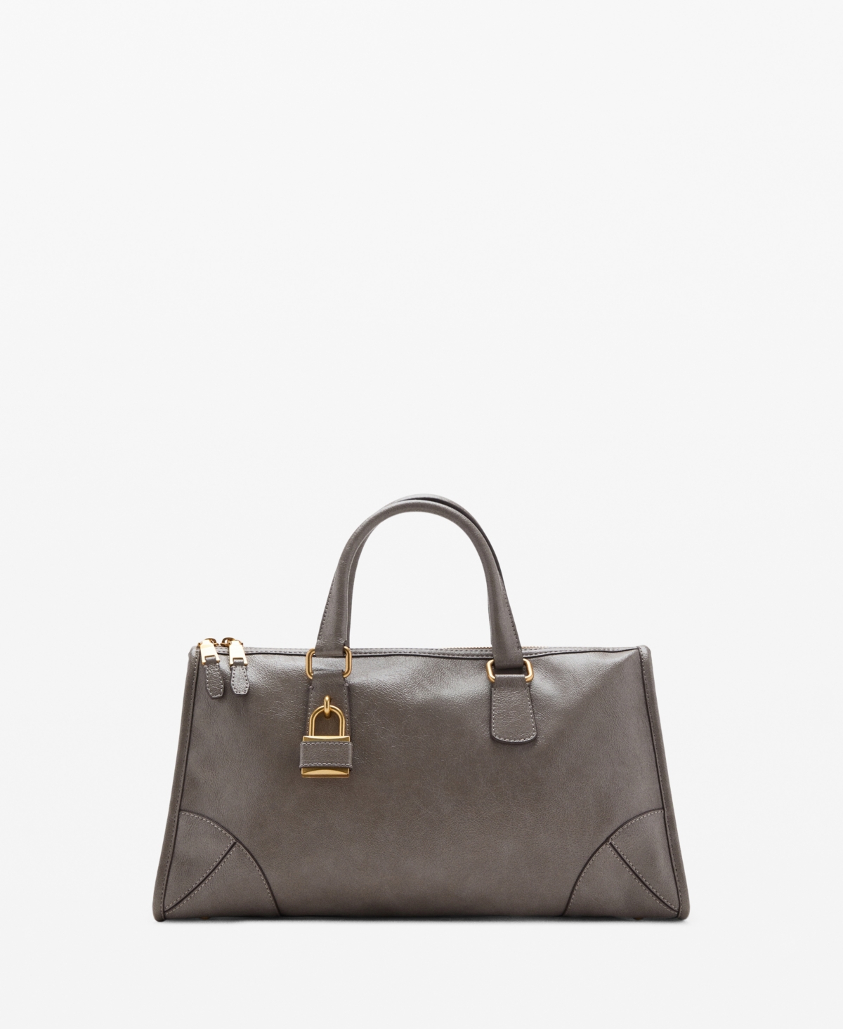 Click here for Mango Womens Rectangular Handles Handbag - Gray prices