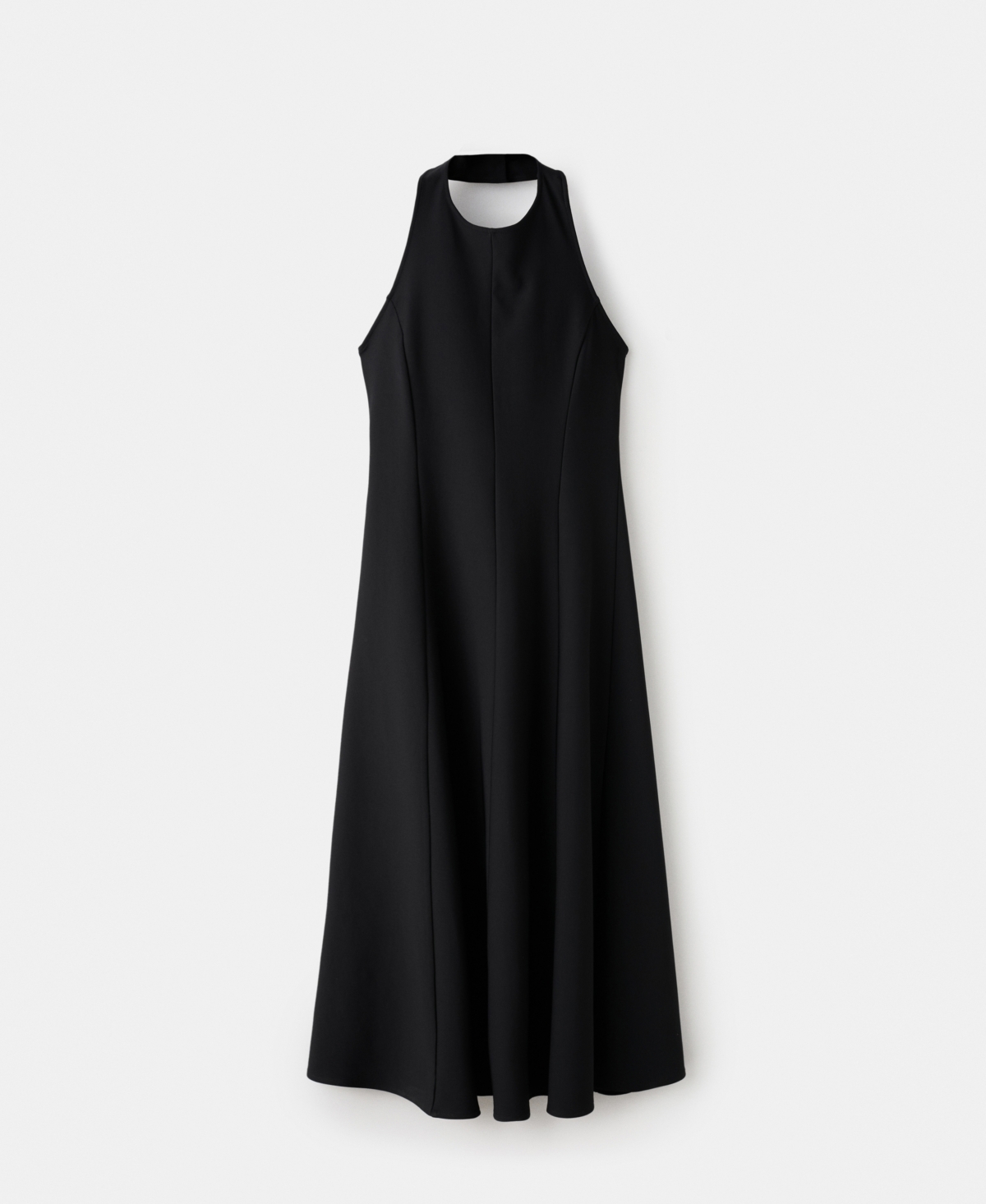 Click here for Mango Womens Halter-Neck Pleated Dress - Black prices