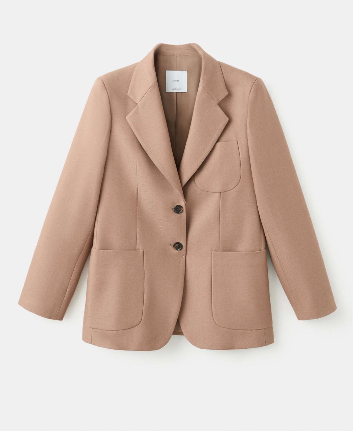 Click here for Mango Womens Pockets Wool Blend Suit Blazer - Medi... prices