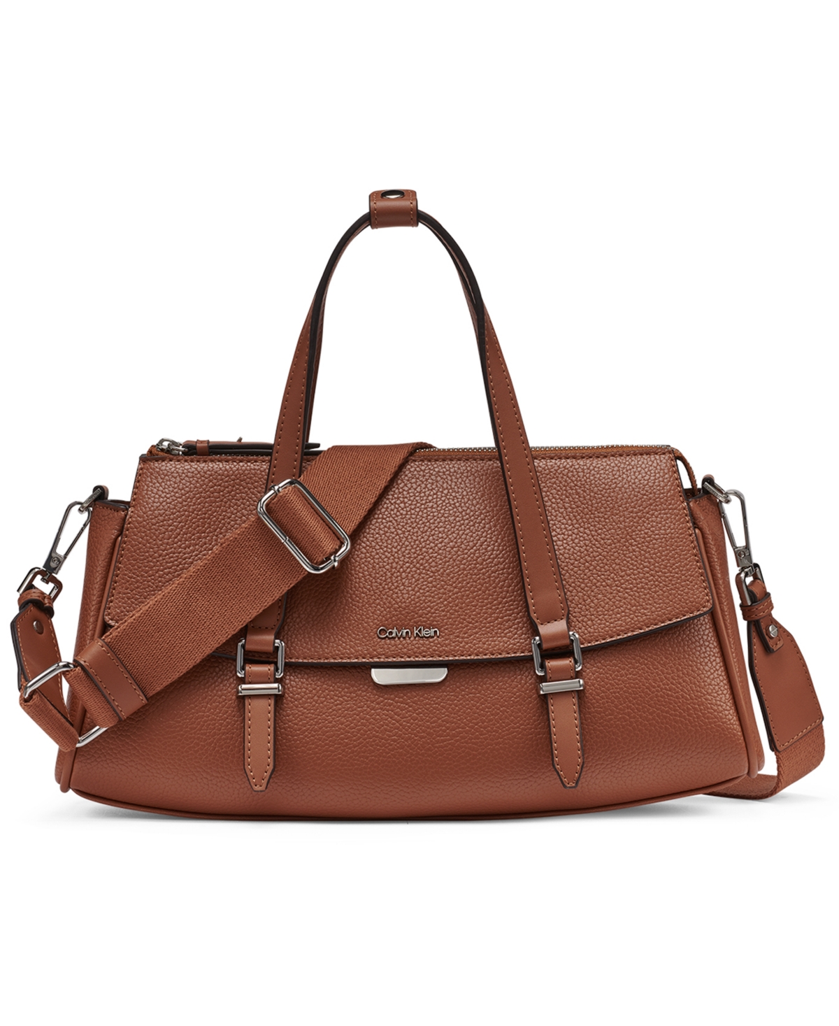 Click here for Calvin Klein Irene Medium Satchel Bag - Caramel prices