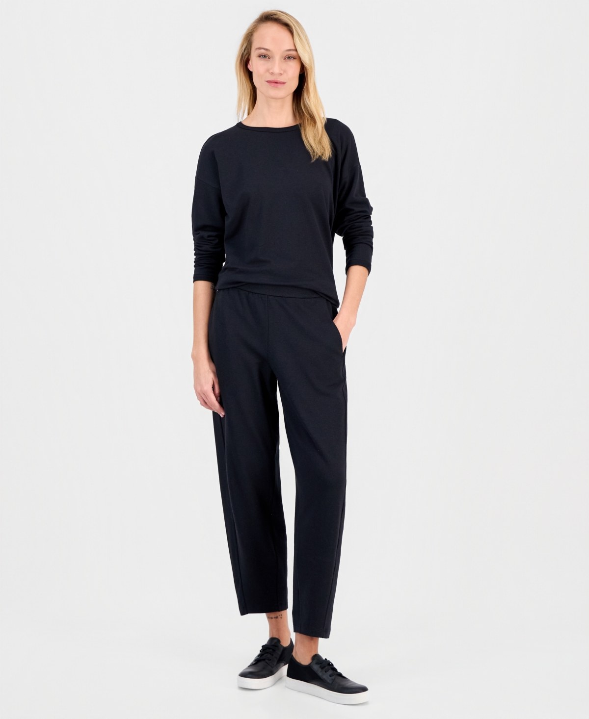 Click here for Eileen Fisher Womens High-Rise Lantern Ankle Pants... prices