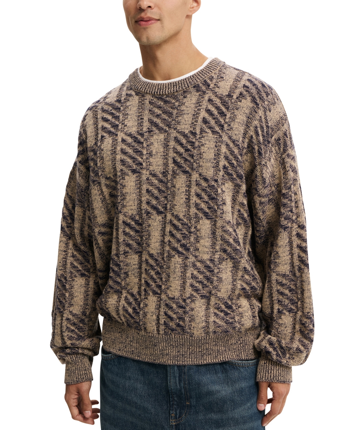 Click here for Cotton On Mens Garage Knit Sweater - Brown prices