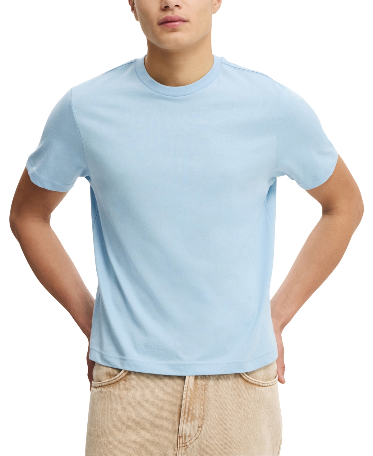 Click here for Cotton On Mens Slim Fit T-Shirt - Blue prices