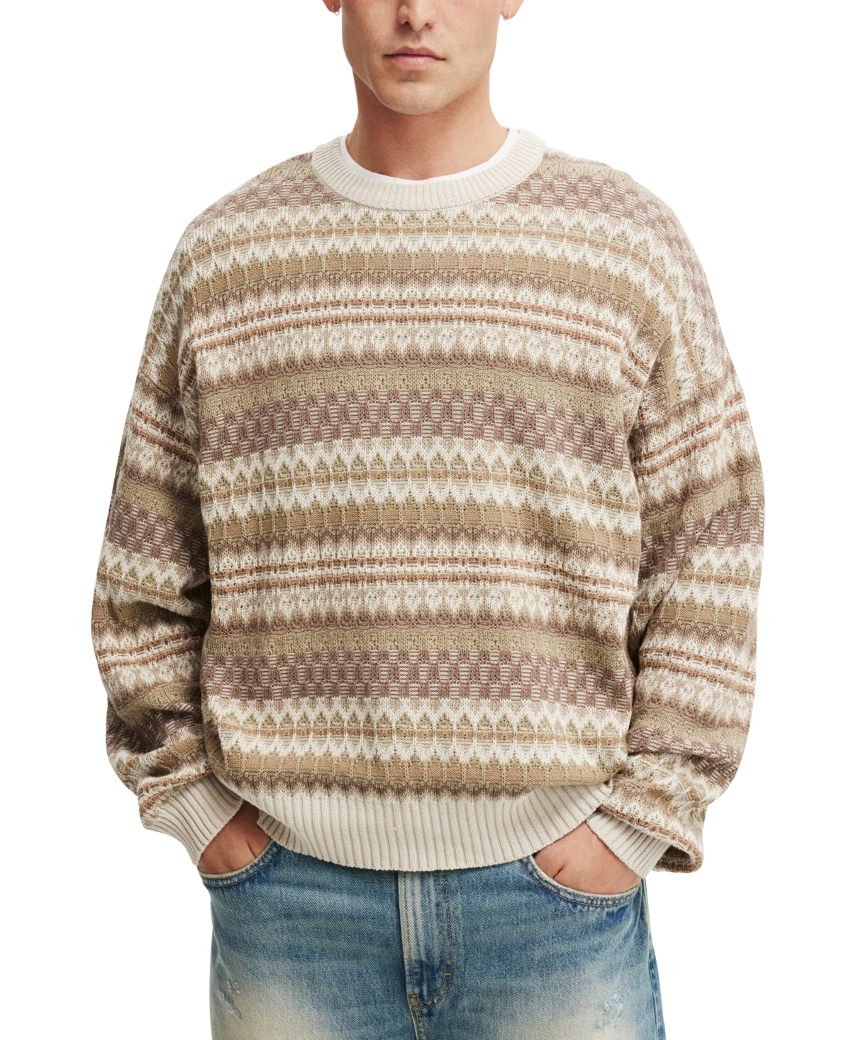 Click here for Cotton On Mens Garage Knit Sweater - Beige prices