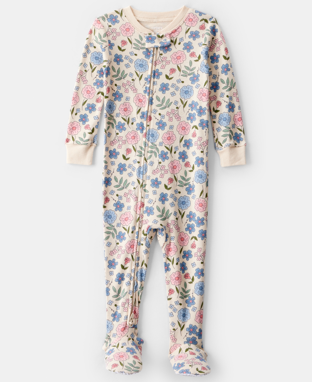 Click here for Carters Baby Girls Floral Print Footed Long-Sleeve... prices