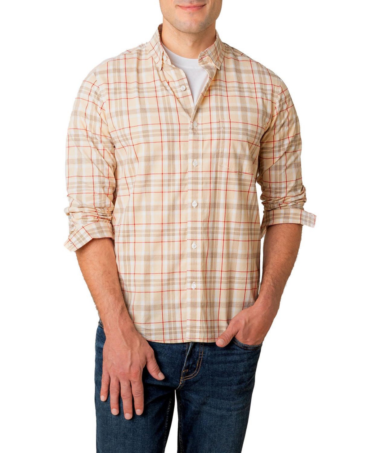 Click here for Hope & Henry Mens Organic Long Sleeve Stretch Popl... prices