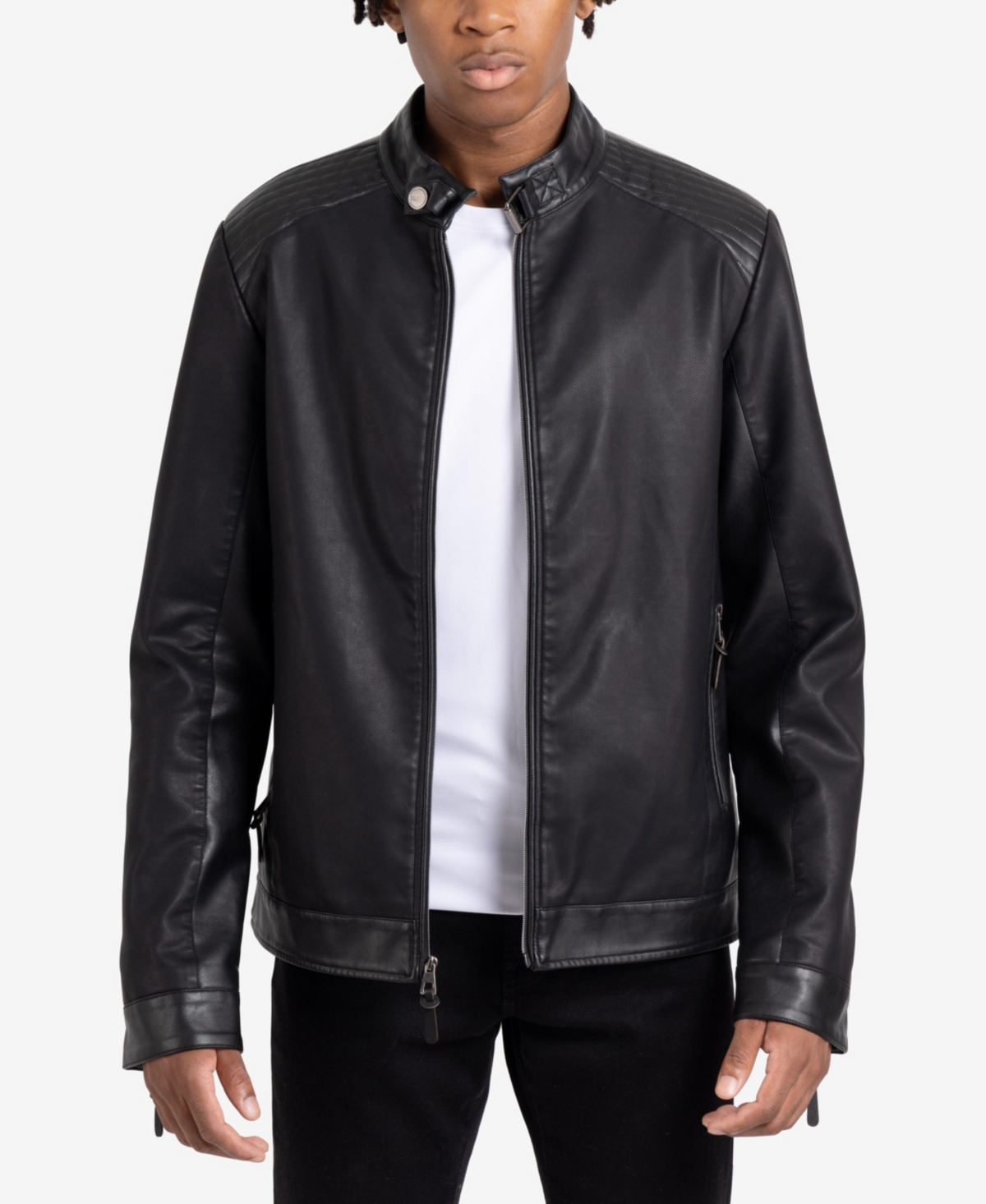 Click here for Xray Mens Pu Racer Jacket With Faux Shearling Lini... prices