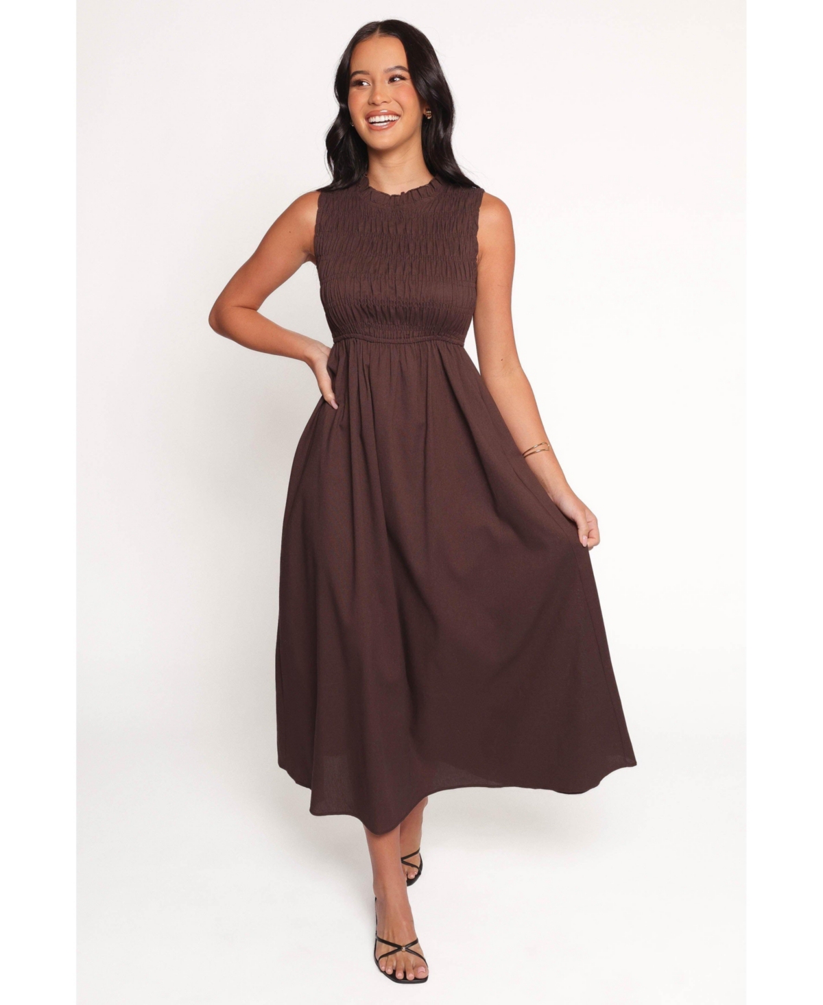 Click here for Petal and Pup Womens Lanna Maxi Dress - Chocolate prices