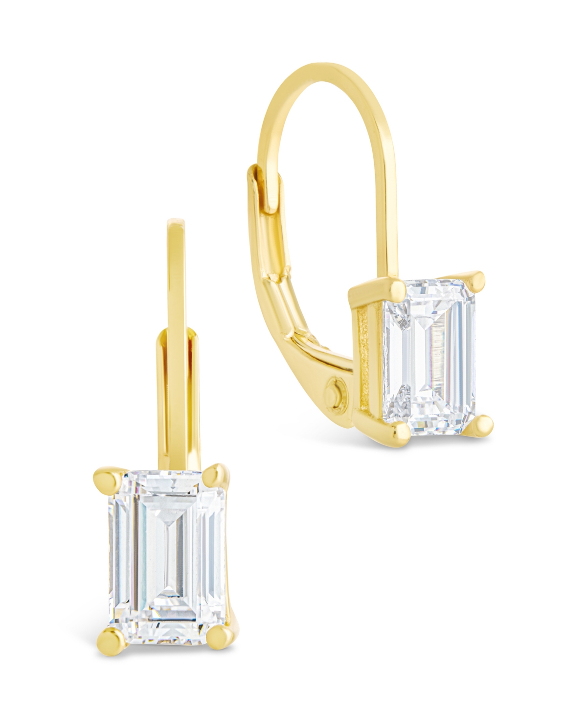 Click here for Sterling Forever Sterling Silver Emerald Cut Frenc... prices