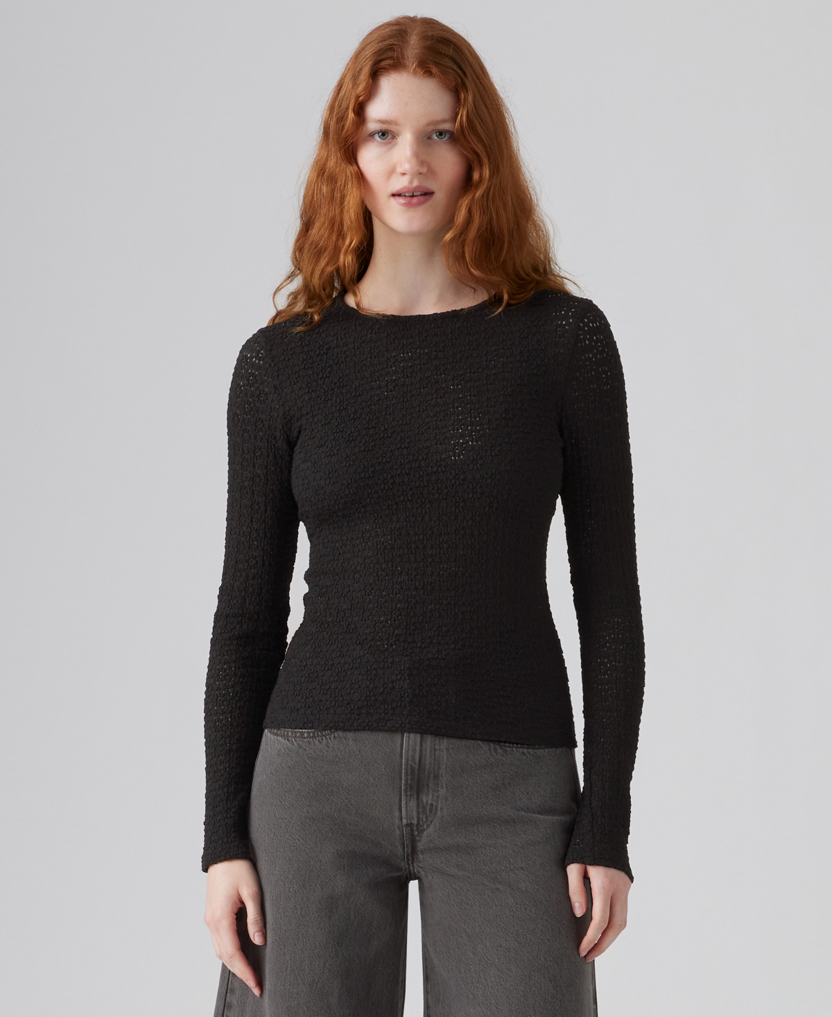 Click here for Levis Womens Anika Crewneck Long Sleeve Top - Egre... prices