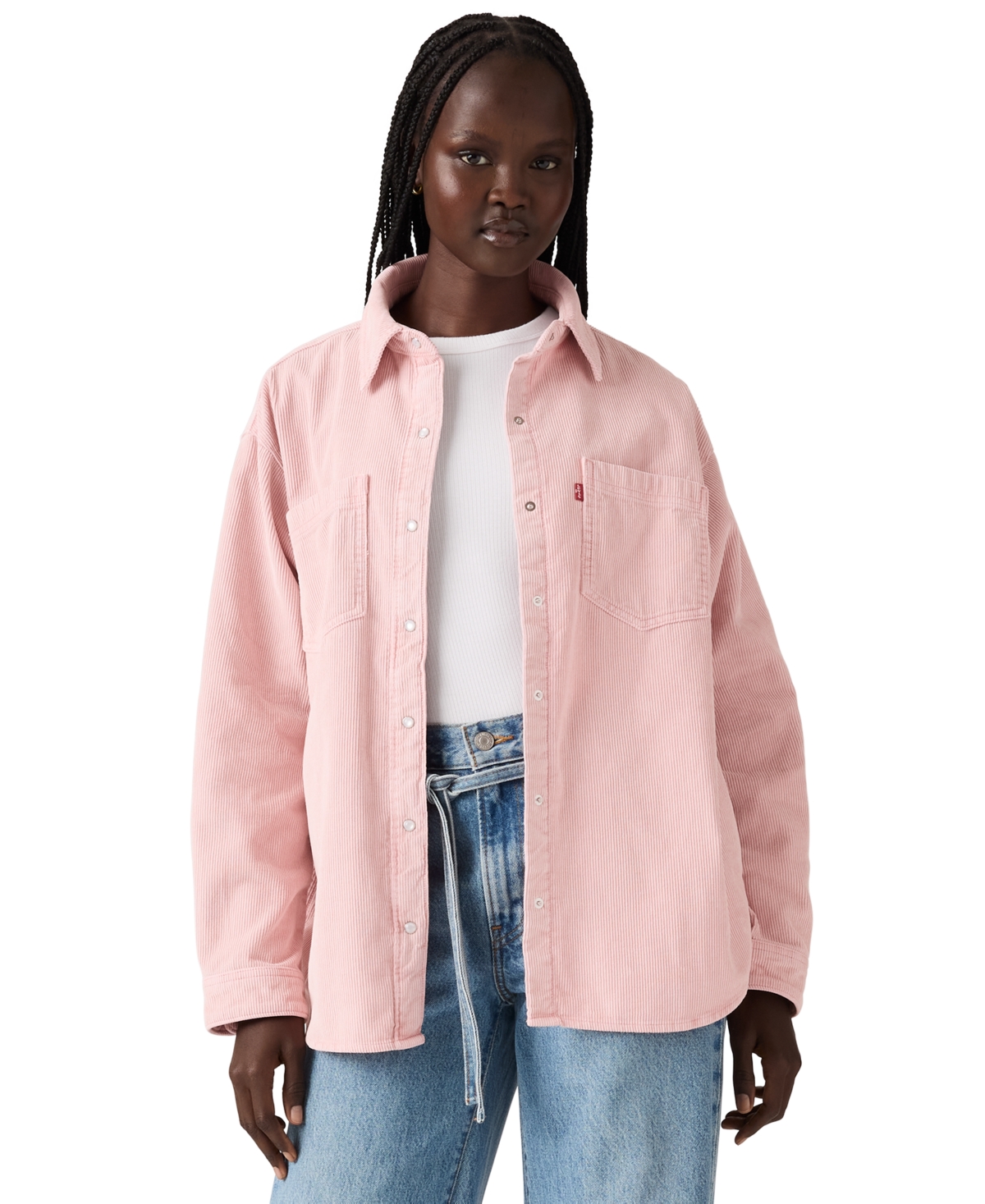 Click here for Levis Womens Iris Long Sleeve Overshirt - Pink prices