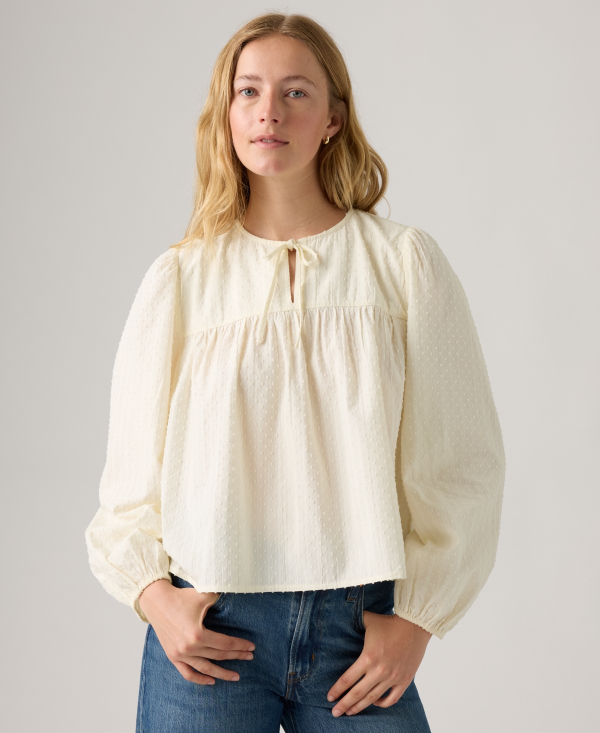 Click here for Levis Womens Josephine Long Sleeve Top - White prices