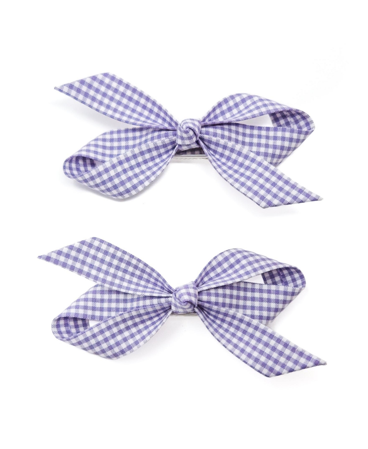 Click here for Puttisu Girls 2pc Bow Clip Set - Violet gingham prices