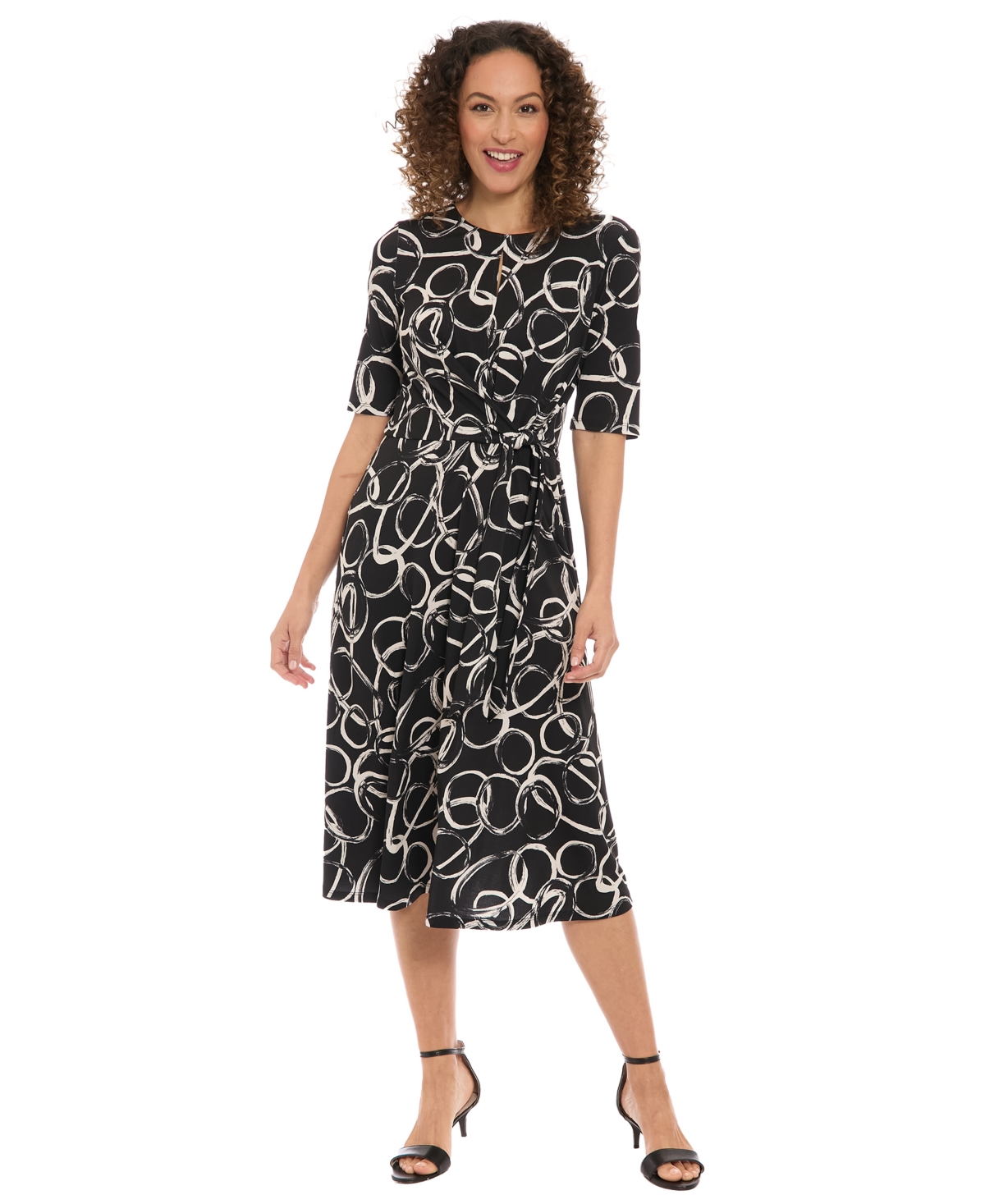 Click here for London Times Womens Printed Fit and Flare Pull-On... prices