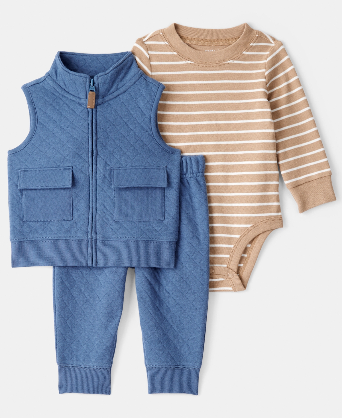 Click here for Carters Baby Boys 3-Piece Quilted Vest  Bodysuit a... prices