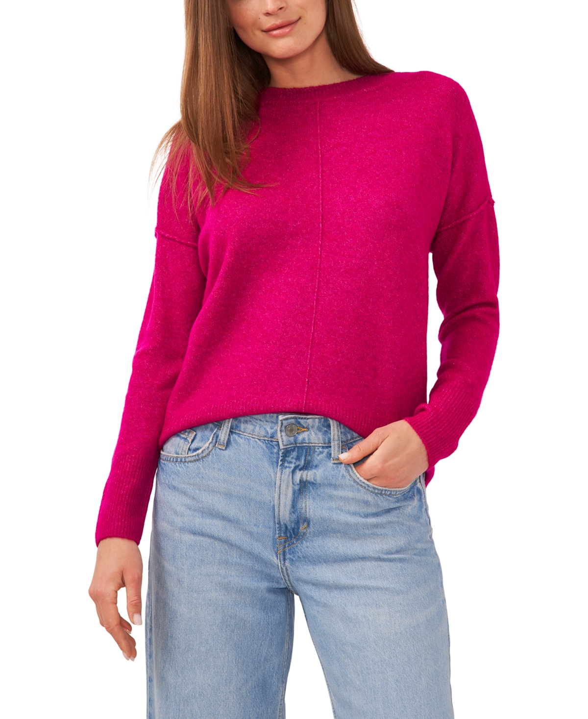 Click here for Vince Camuto Womens Cozy Crewneck Long-Sleeve Exte... prices