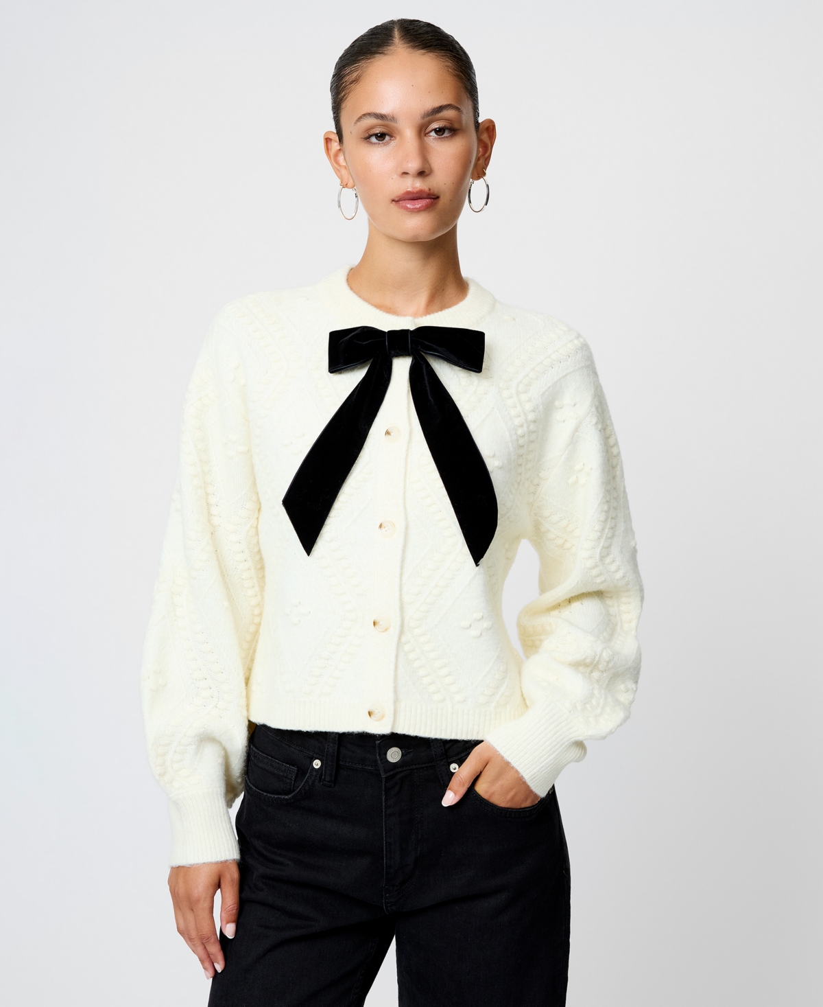 Click here for French Connection Womens Long-Sleeve Bow Detail Sw... prices