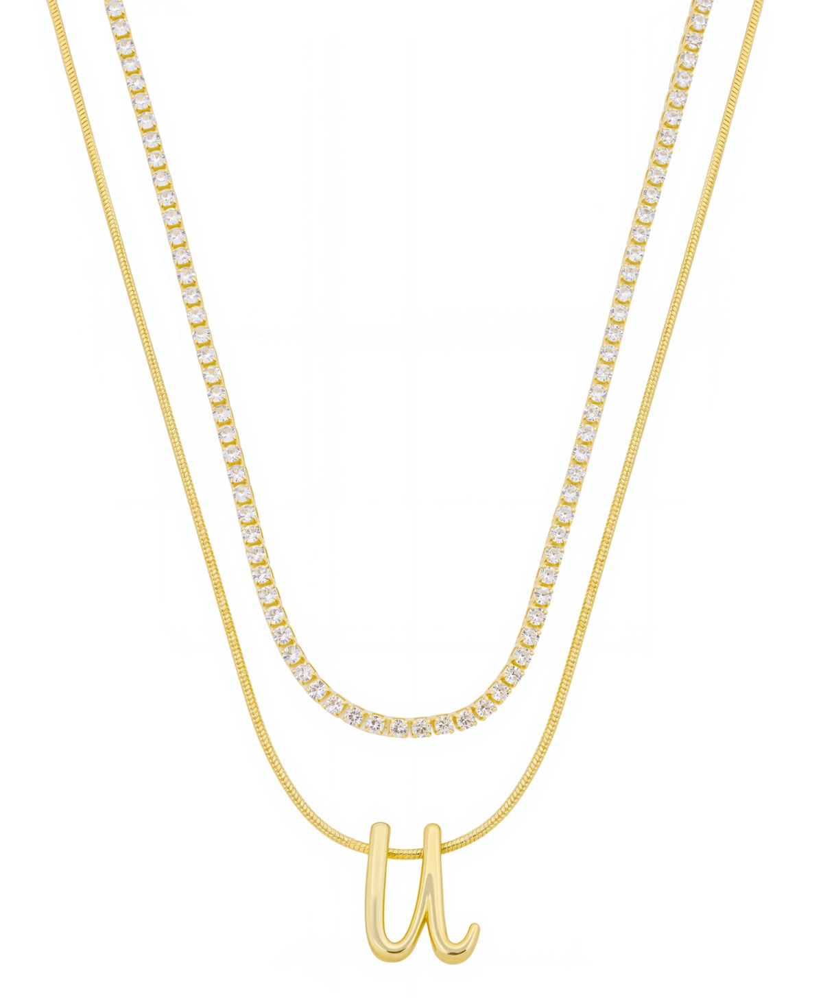 Click here for Unwritten Letter U Initial Snake Chain Cubic Zirco... prices