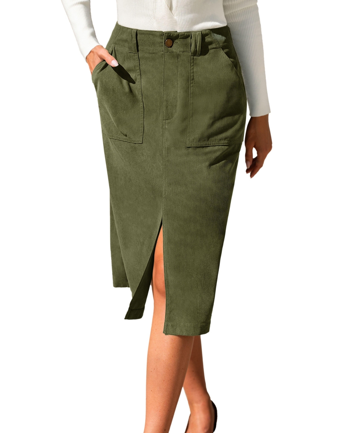 Click here for Cupshe Womens Hot Take Green Midi Skirt - Dark gre... prices
