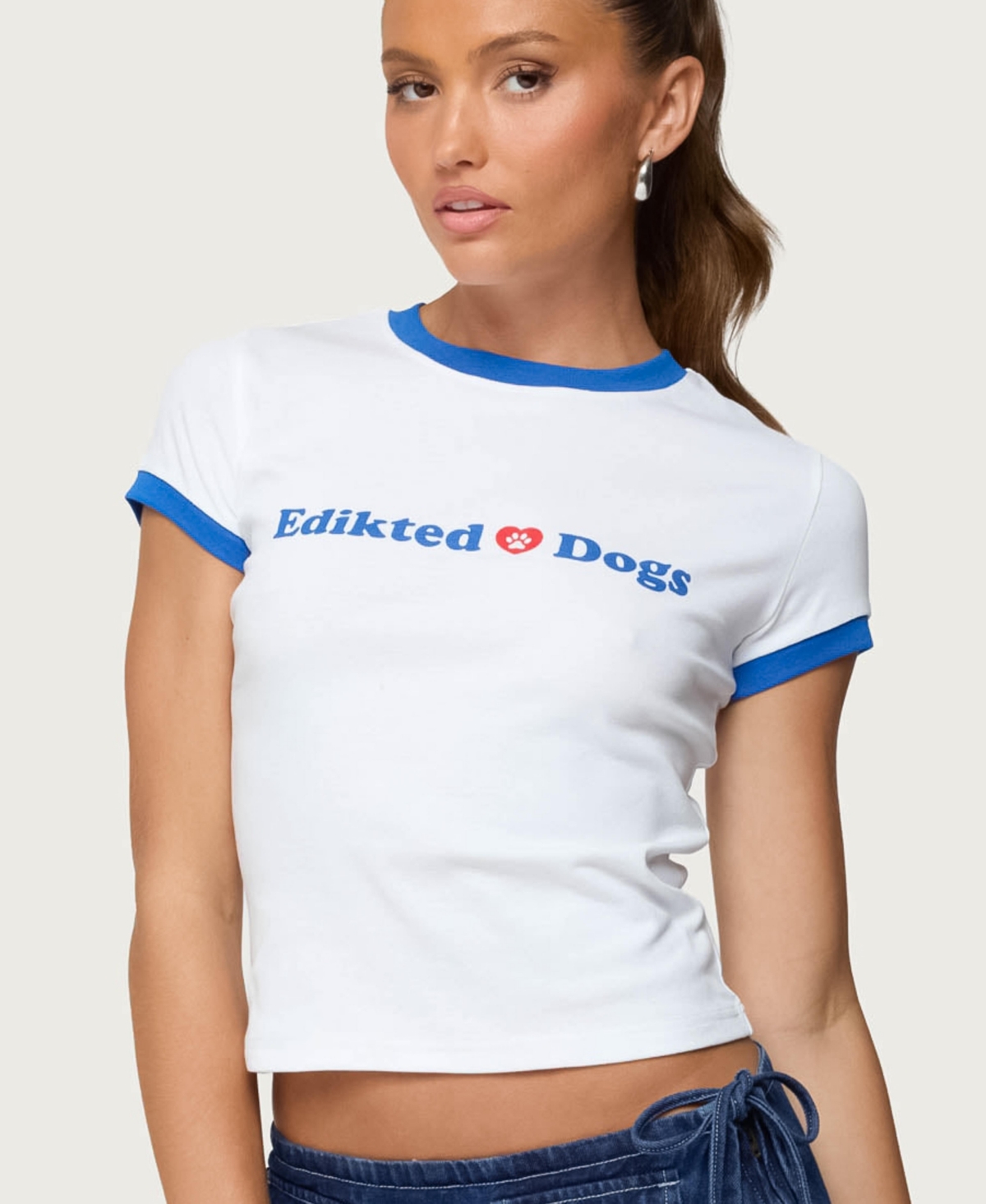 Click here for Edikted Womens Puppy Lover Donation T Shirt - Whit... prices