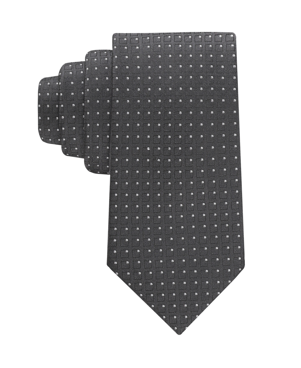 Click here for Calvin Klein Mens Karter Geometric Tie - Charcoal prices