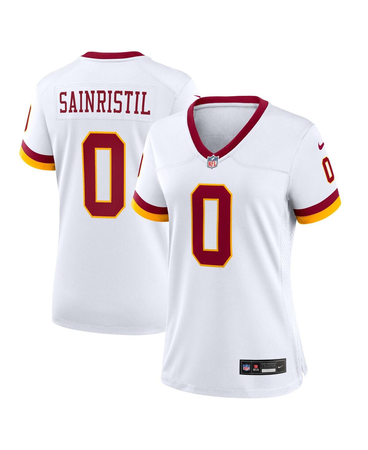 Click here for Nike Womens Mike Sainristil White Washington Comma... prices
