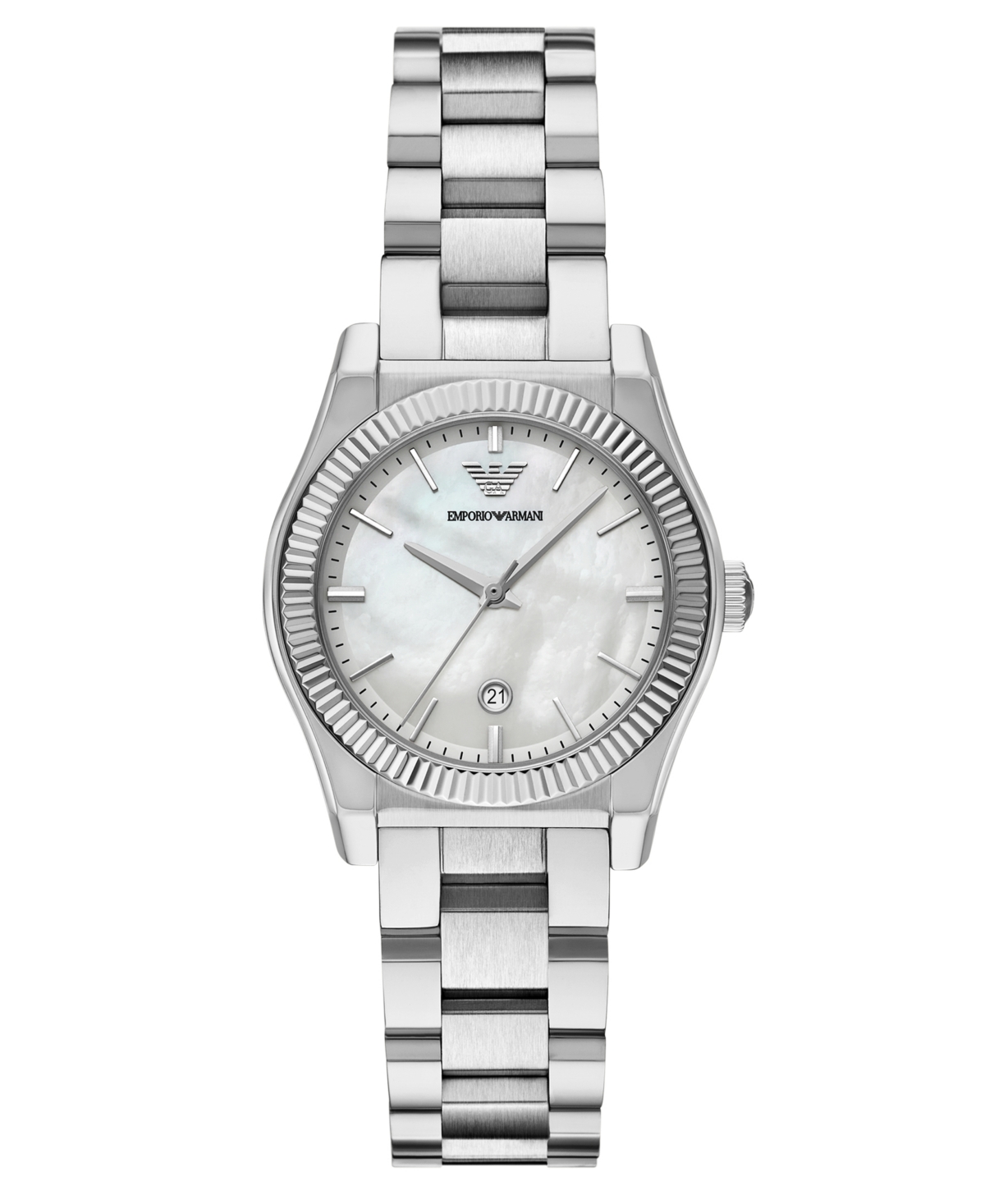 Click here for Emporio Armani Womens Three-Hand Stainless Steel W... prices