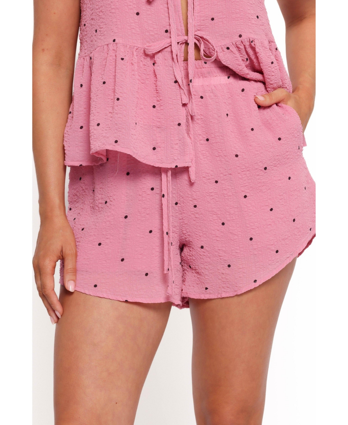 Click here for Petal and Pup Womens Nala Shorts - Pink polka dot prices