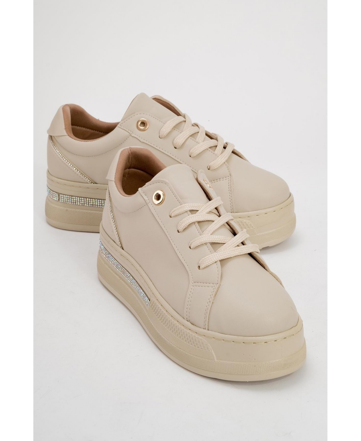 Click here for Prologue Shoes Poem Embellished Platform Sneakers... prices
