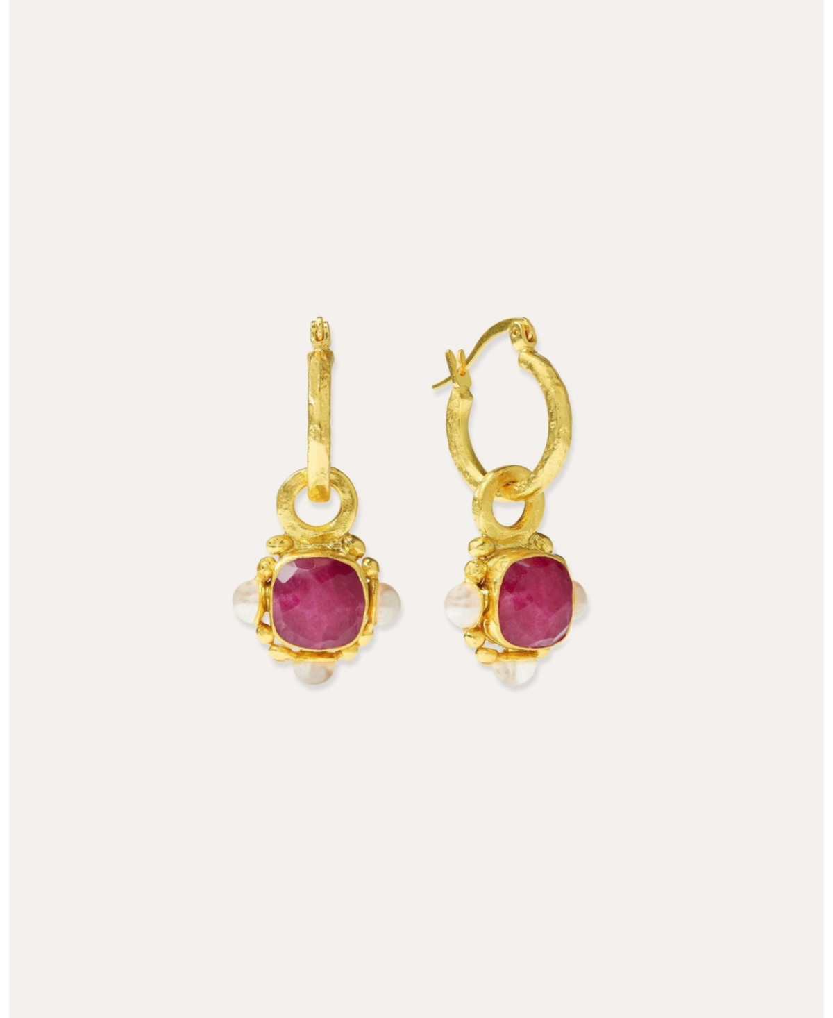 Click here for Ottoman Hands Esther Ruby And Pearl Drop Earrings... prices