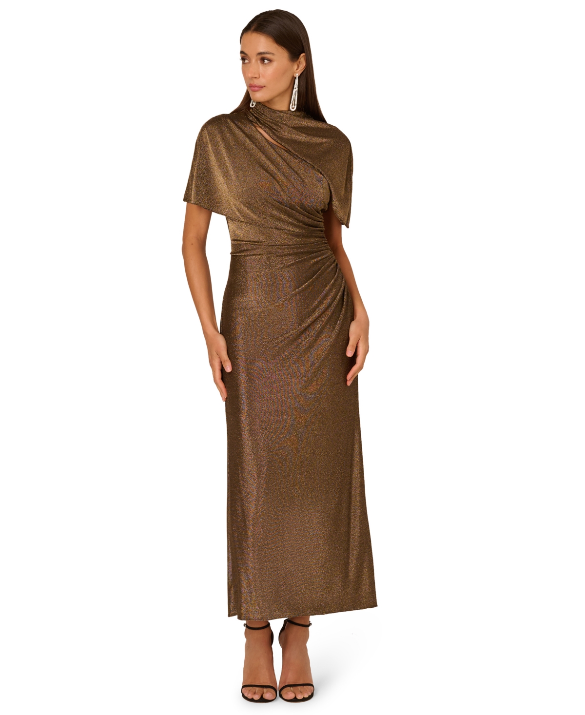 Click here for Adrianna Plus Size Mock Neck Maxi Dress - Gold prices