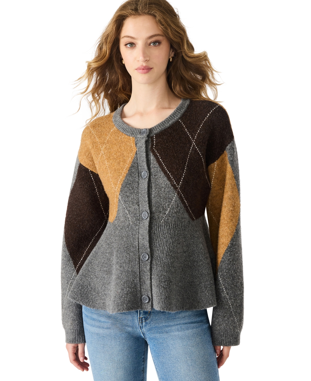 Click here for Steve Madden Womens Lillie Crewneck Cardigan Sweat... prices
