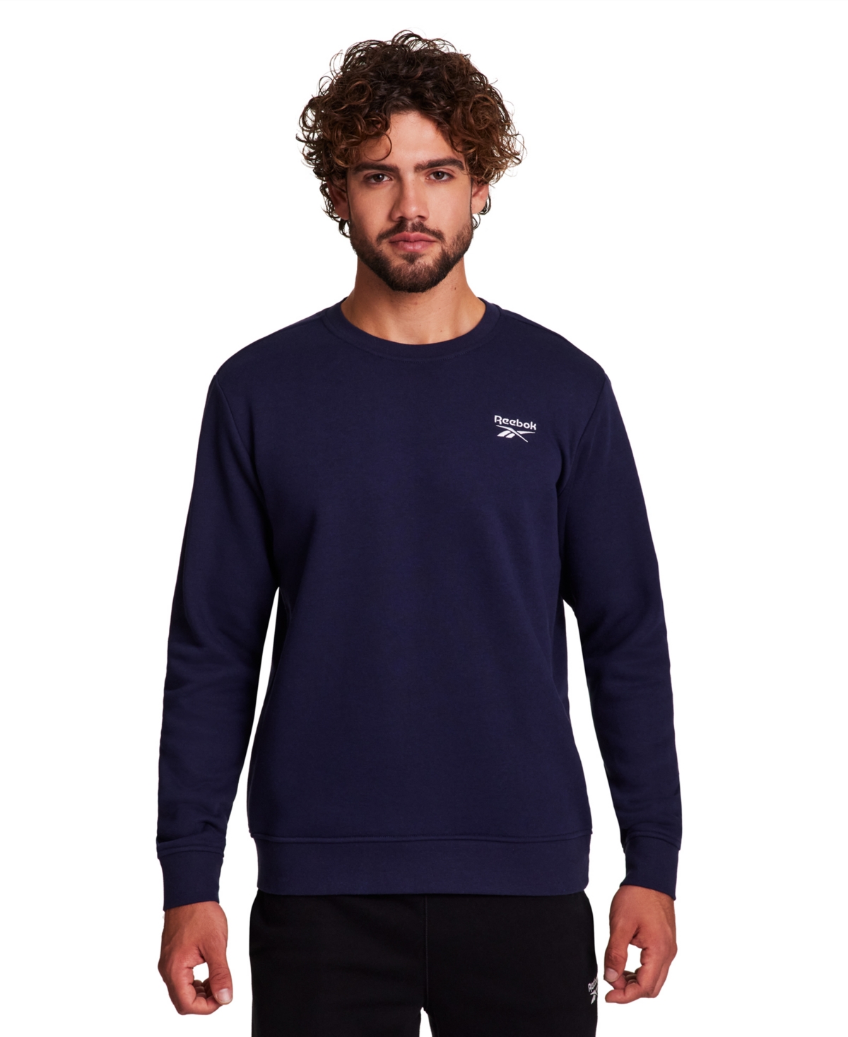 Reebok Mens Embroidered Chest Logo Sweatshirt - Vector Navy