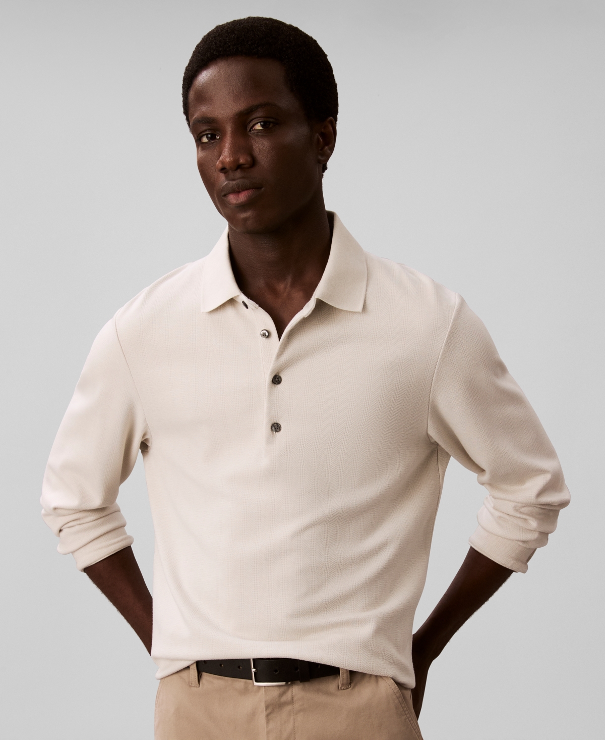 Click here for Calvin Klein Mens Long-Sleeve Classic Fit Polo Shi... prices