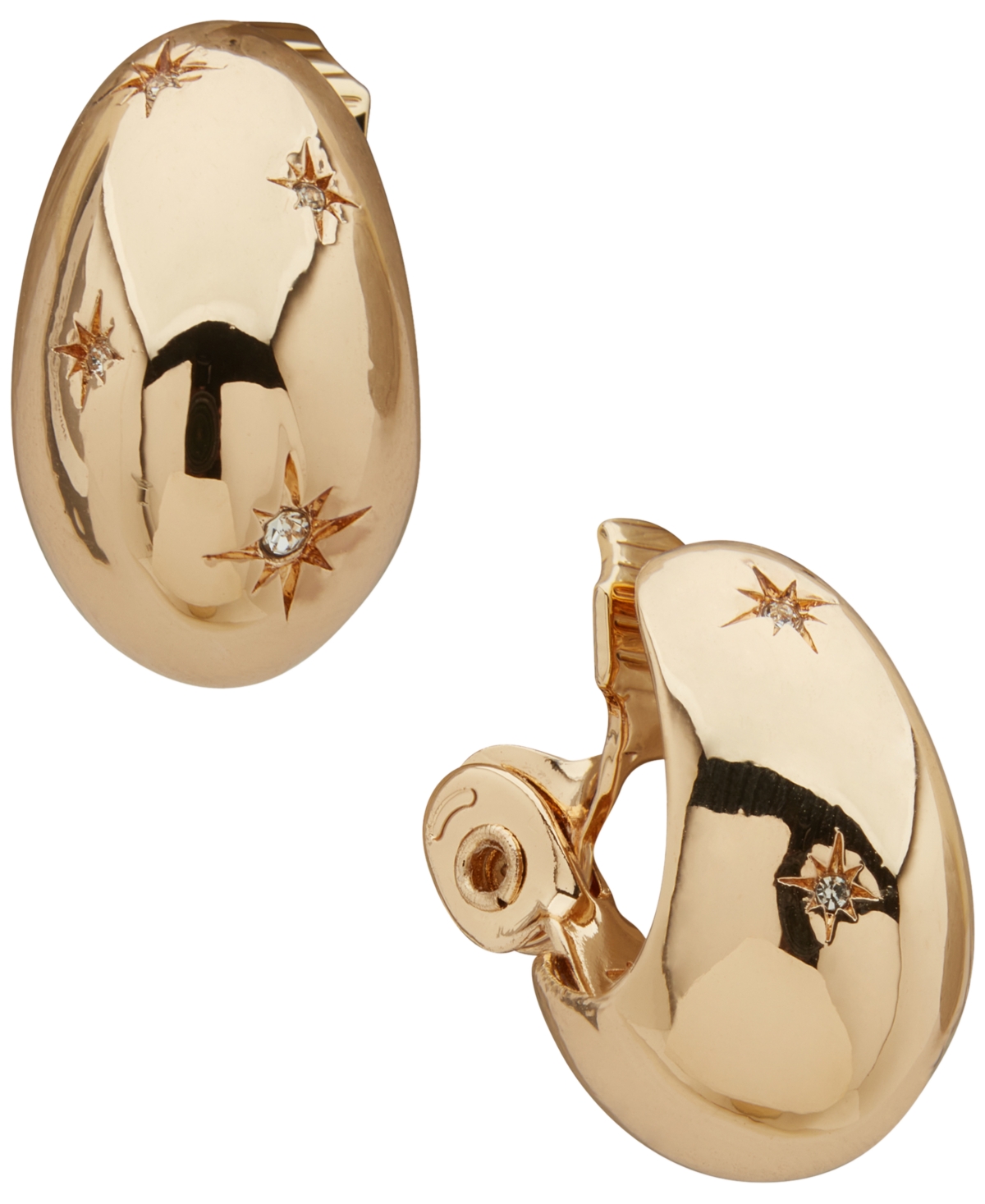 Click here for Anne Klein Gold-Tone Star Teardrop Hoop Earrings -... prices