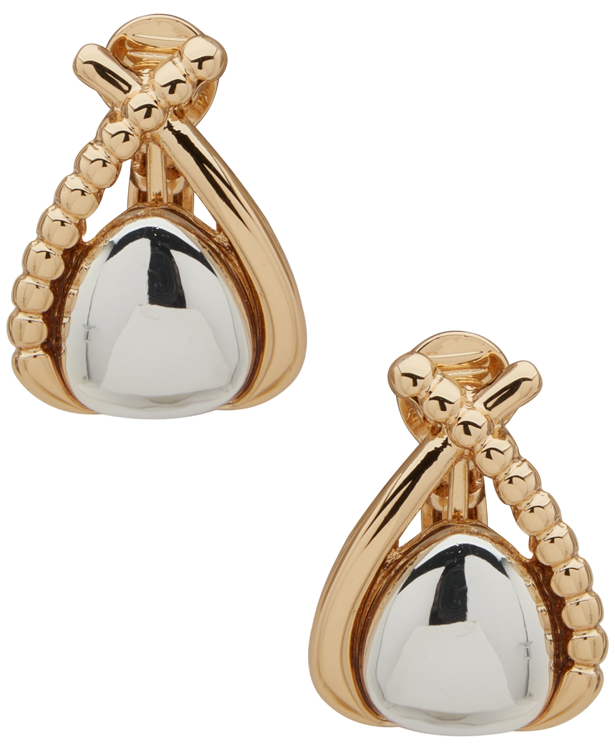 Click here for Anne Klein Two-Tone Dimensional Button Earrings -... prices