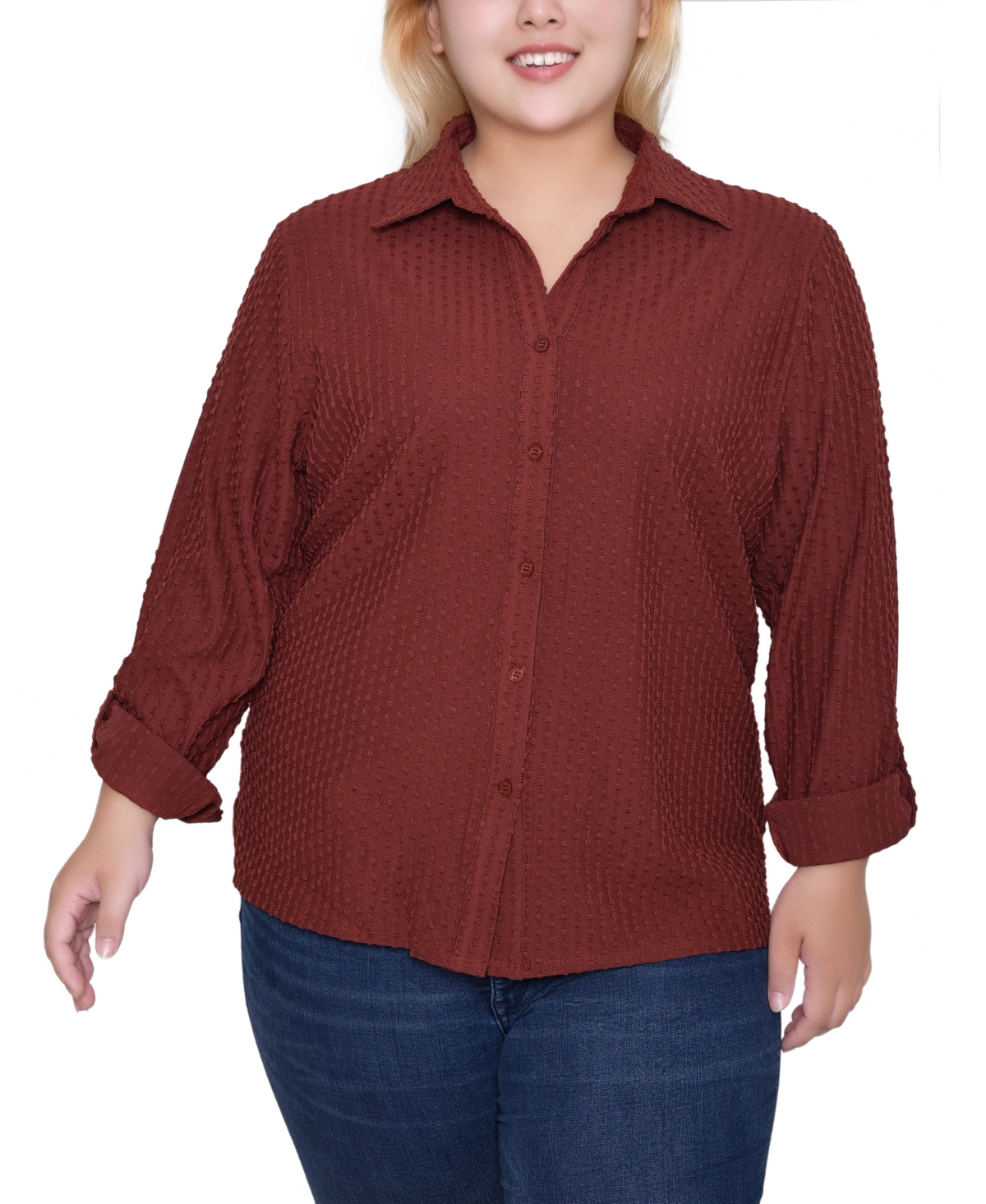 Click here for Ny Collection Womens Plus Size Long Sleeve Texture... prices