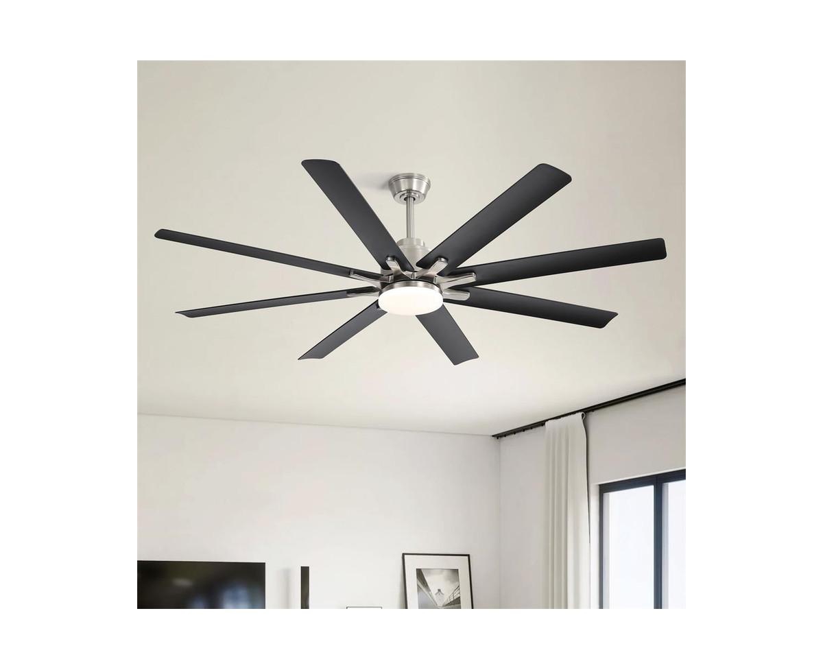 Click here for 66-inch Modern Sand Nickel 8-blade Ceiling Fan wit... prices